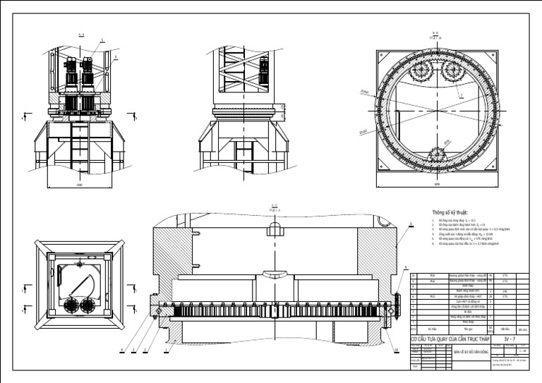 Sơ đồ truyền động quay cẩu tháp2D-Model | PDF
