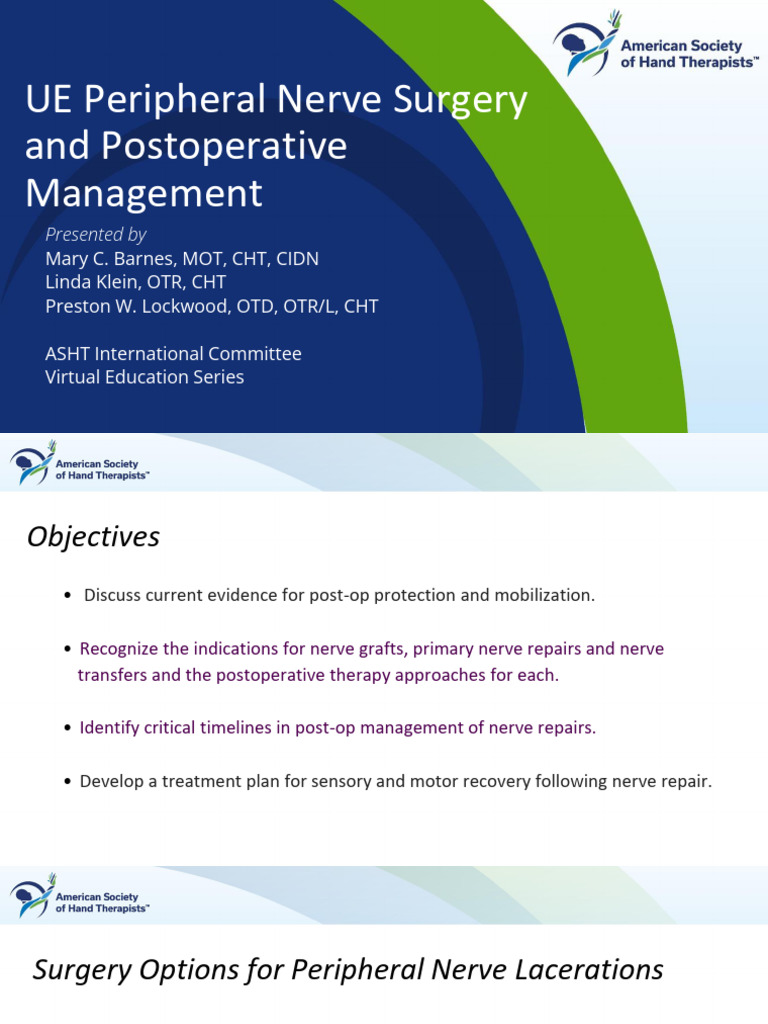 UE Peripheral Nerve Surgery and Post Operative Management | PDF | Thumb ...