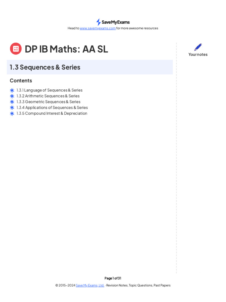 Sequences and Series | PDF | Summation | Sequence