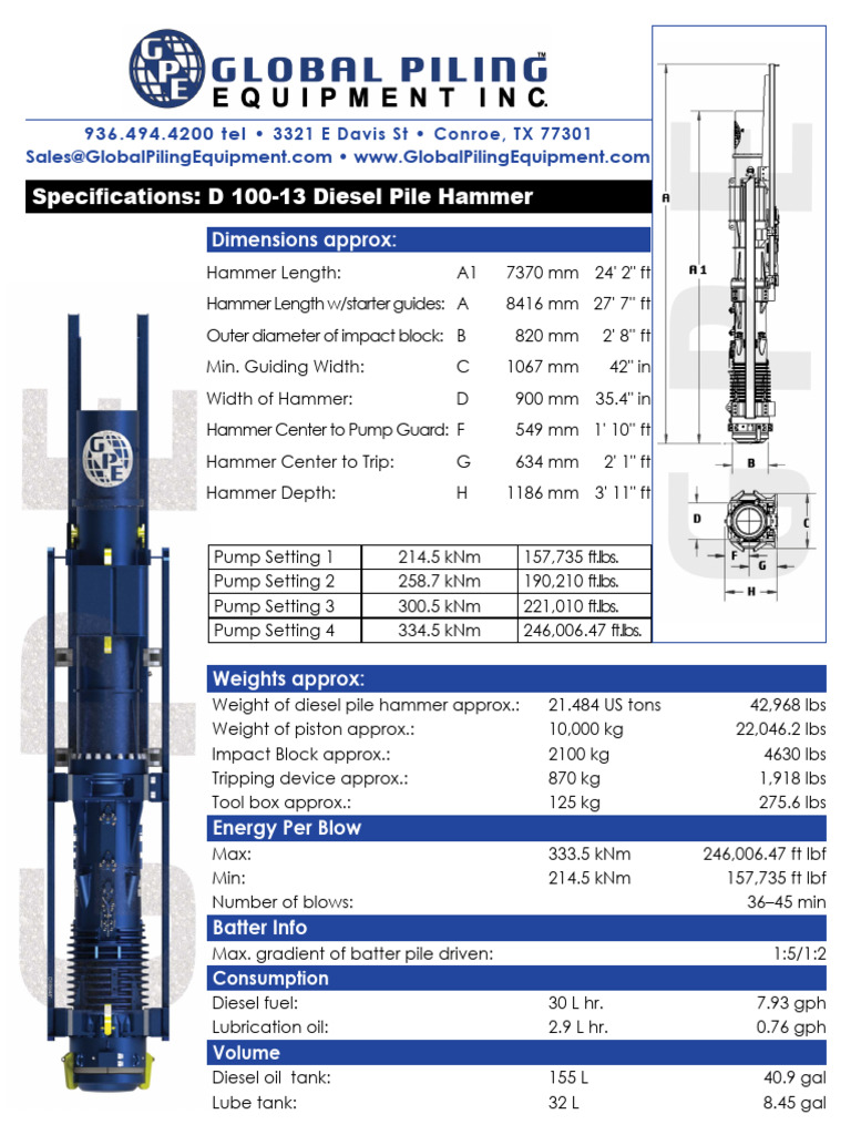 HammerD100-13_GPE Spec Sheet | PDF | Fuels | Engines