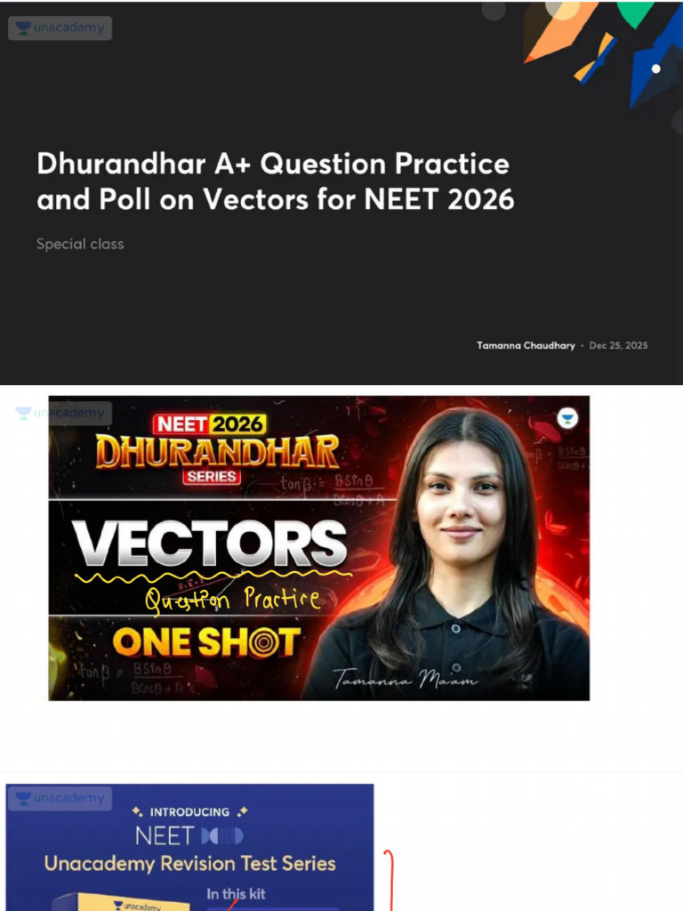 Vectors - A+ Question Practice | PDF