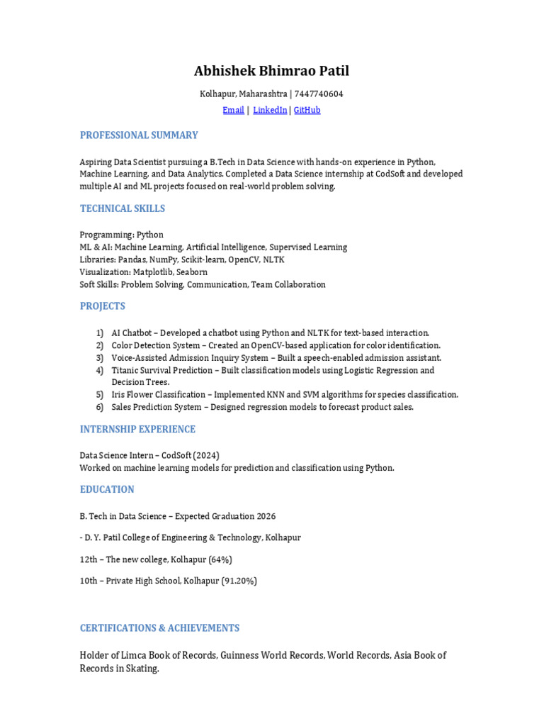 Aspiring Data Scientist with Python Skills | PDF