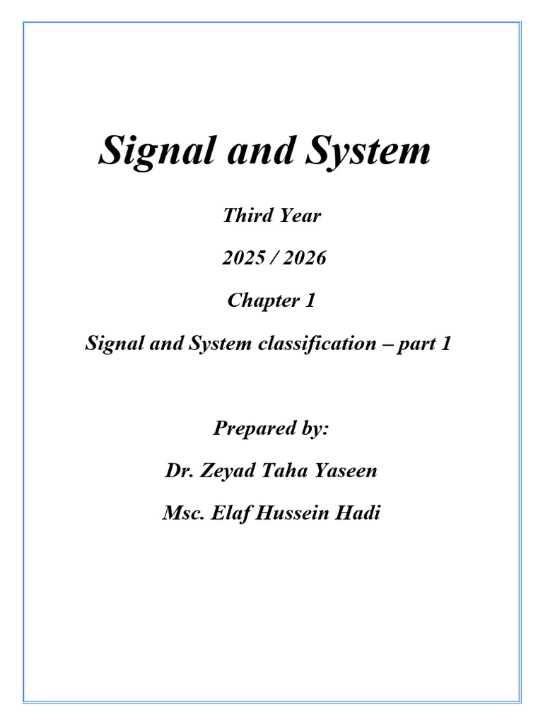 Signal and System-part1 | PDF | Physics | Applied Mathematics