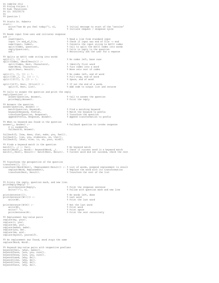 Prolog Chatbot Program Guide | PDF | Reserved Word | String (Computer Science)