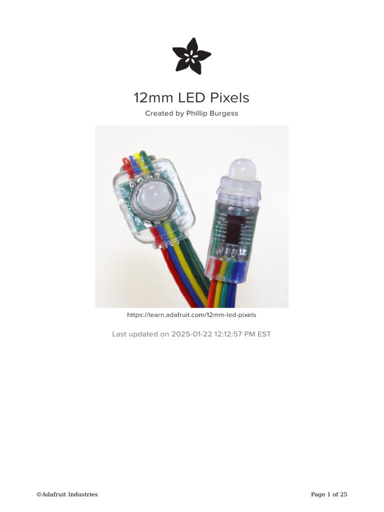 12mm RGB LED Pixel Guide | PDF | Electrical Connector | Arduino