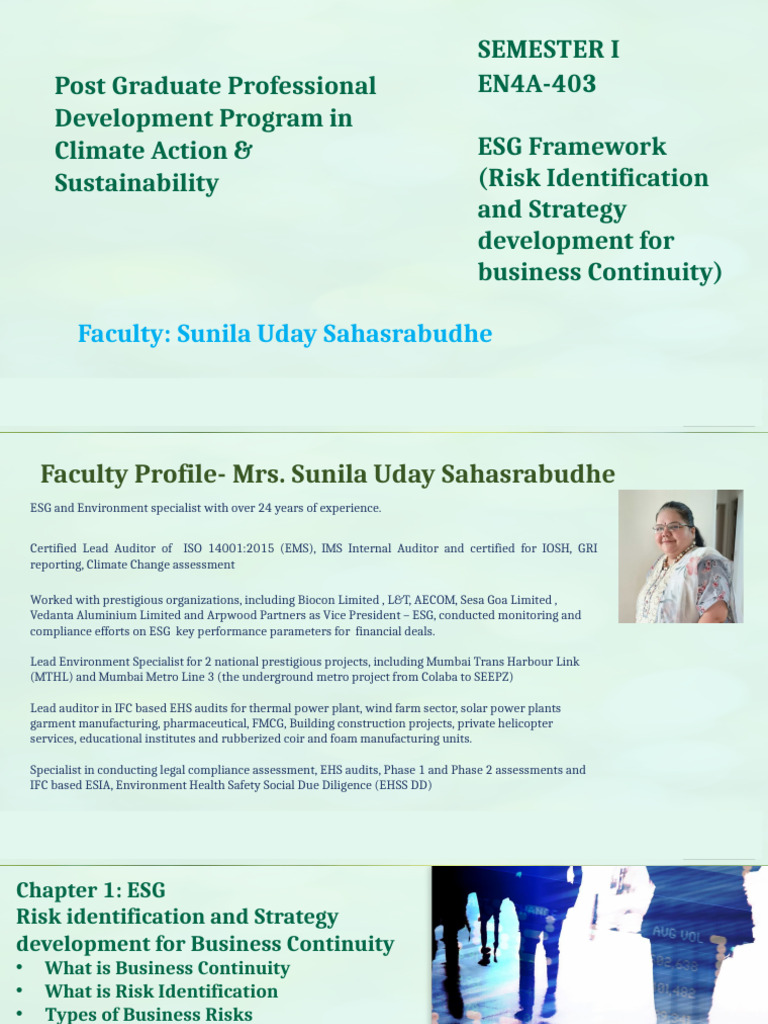 ESG - Risk Identification | PDF | Risk | Supply Chain