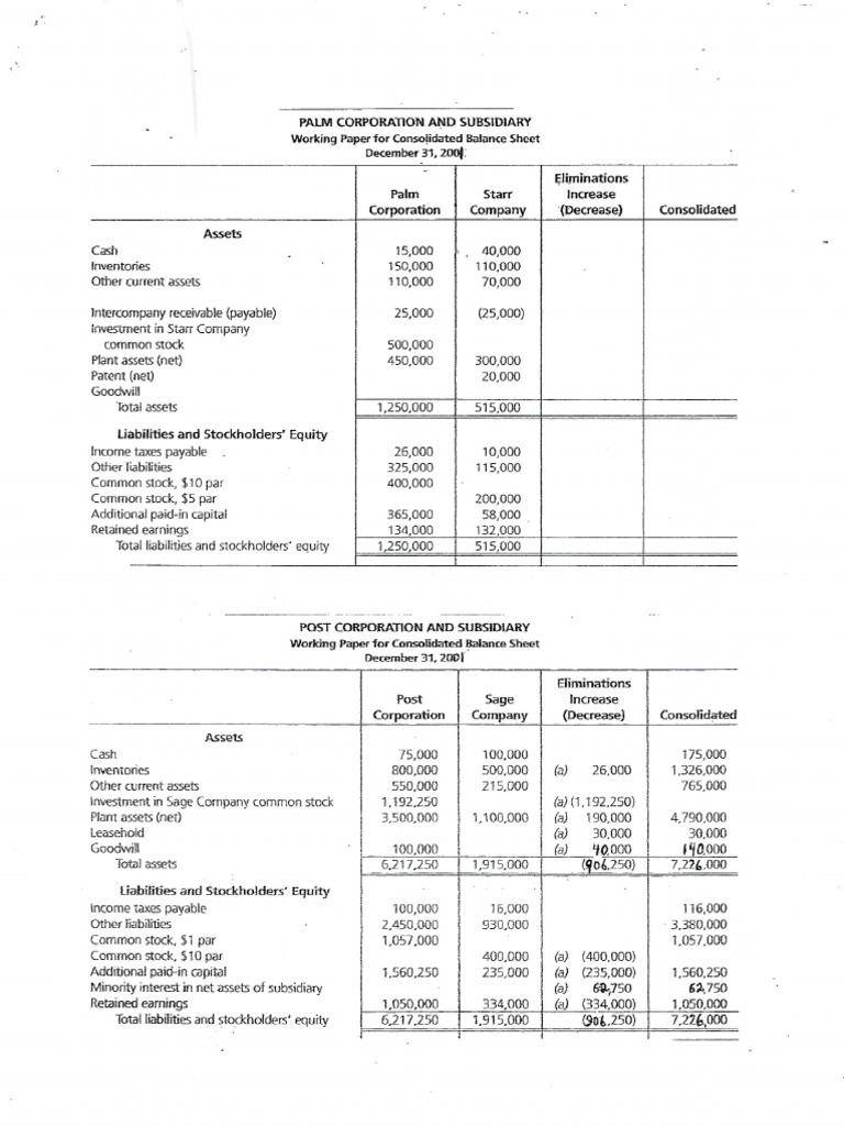 Workpapers For Consolidation-4 | PDF