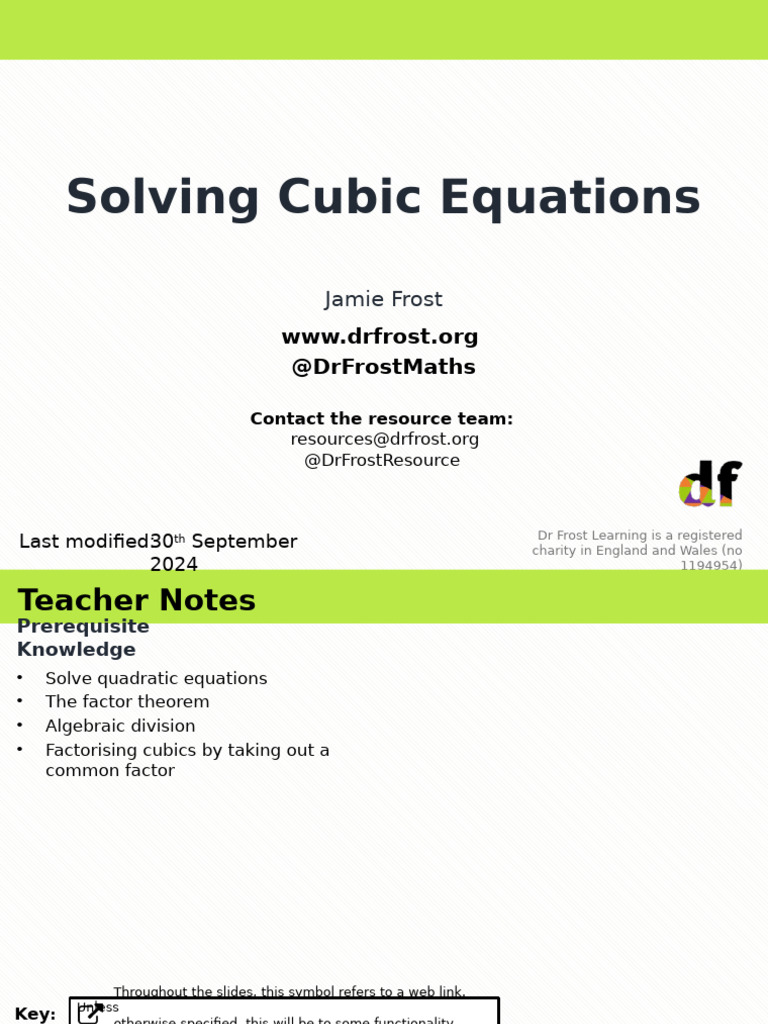 Solving Cubic Equations Guide | PDF | Factorization | Quadratic Equation