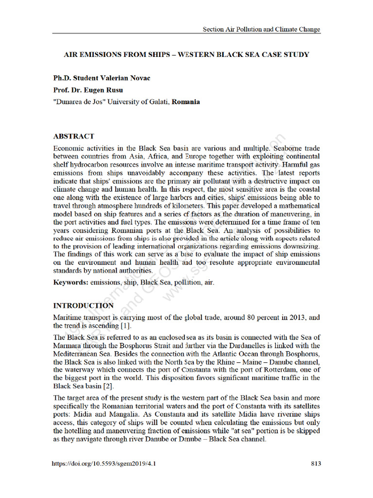 3. Air Emissions From Ships – Western Black Sea Case Study | PDF ...