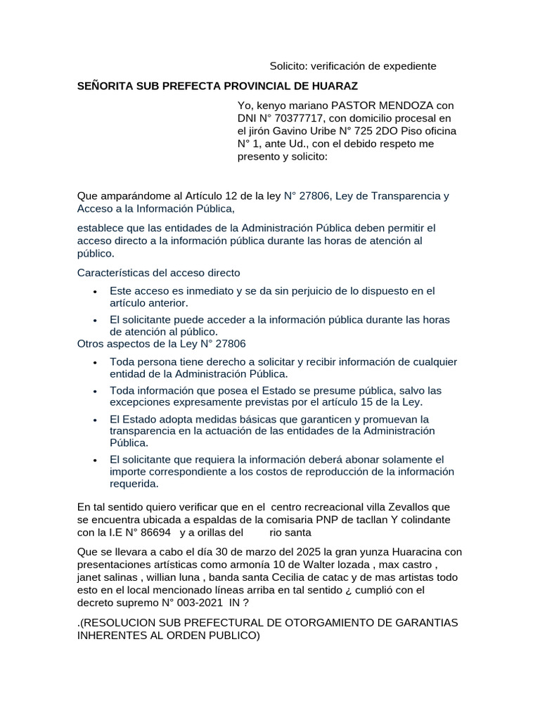 Solicito PASTOR 3 | PDF