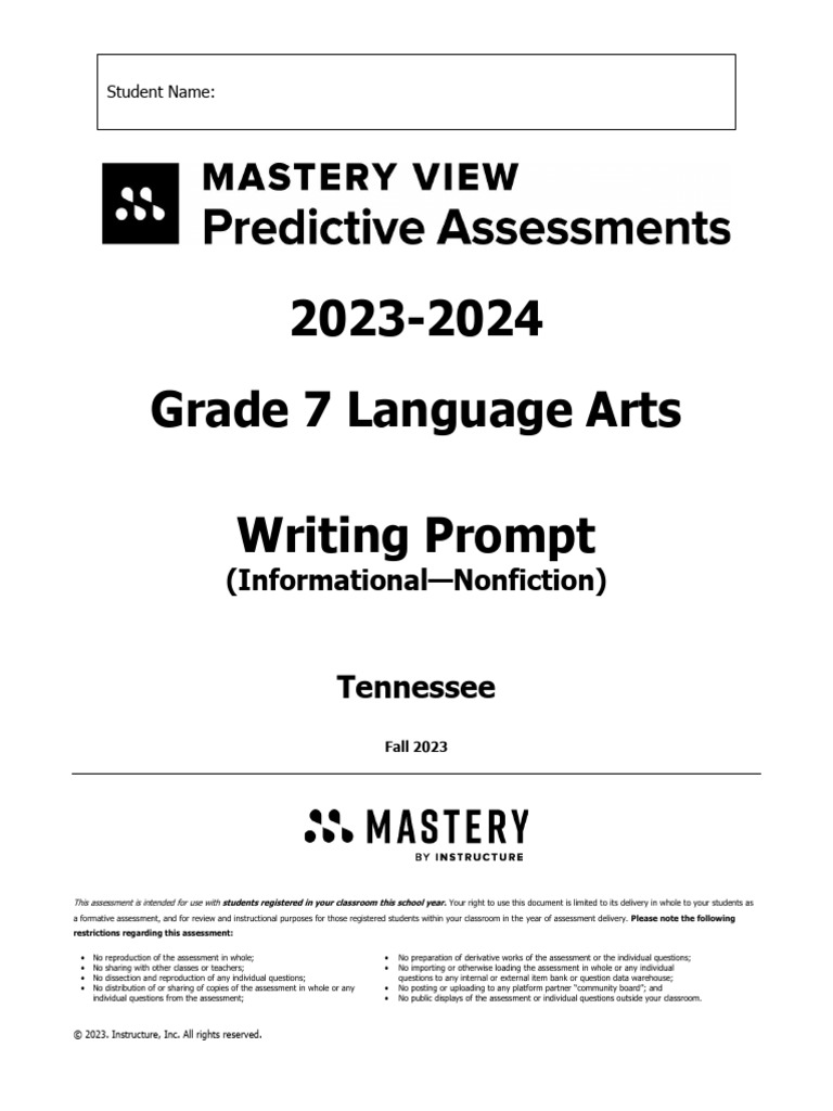 Writing_Benchmark_1_Gr_7_LA_Asst_1_Info_NF_WP_Wilson_TN_2023-2024_002 | PDF