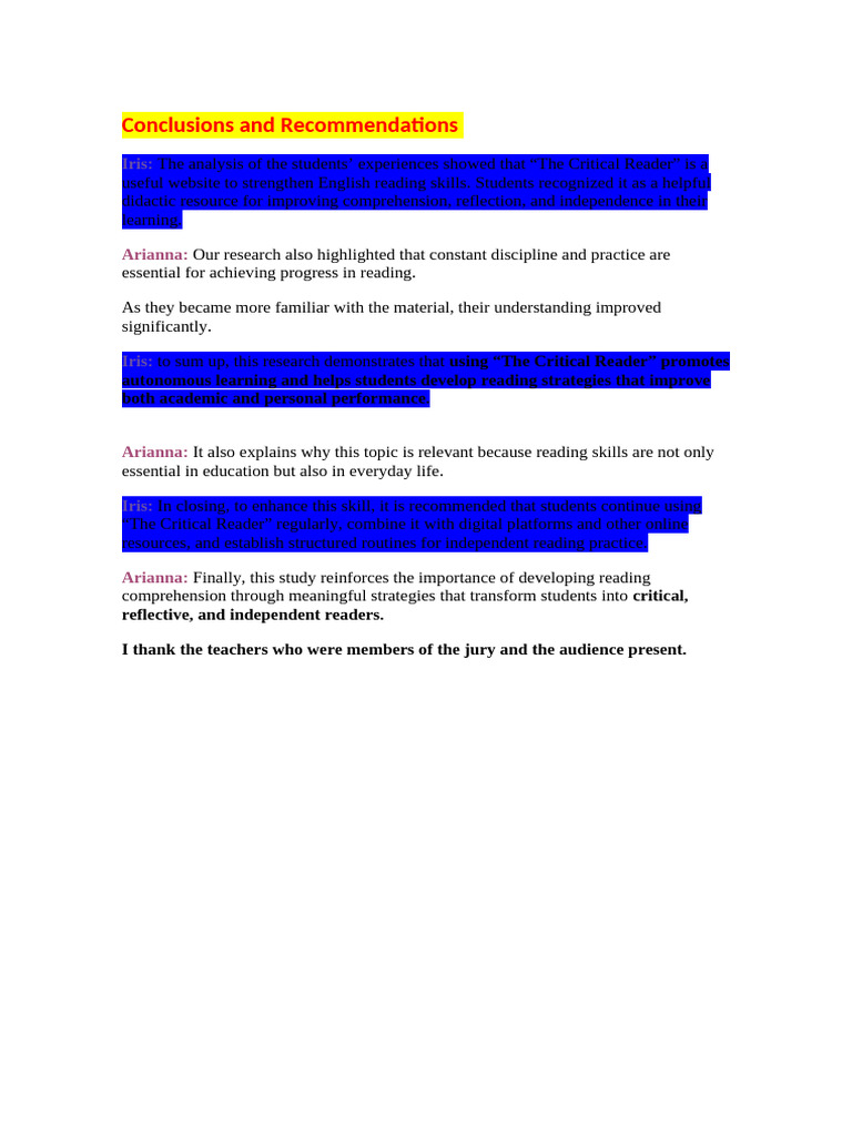 Conclusions and Recommendations | PDF