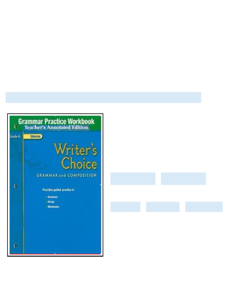 (Ebook) Writer's Choice. Grammar Practice Workbook Grade 6 - Teacher's ...