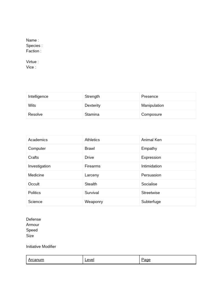 Copy of Empty Mage Sheet Do Not Use | PDF