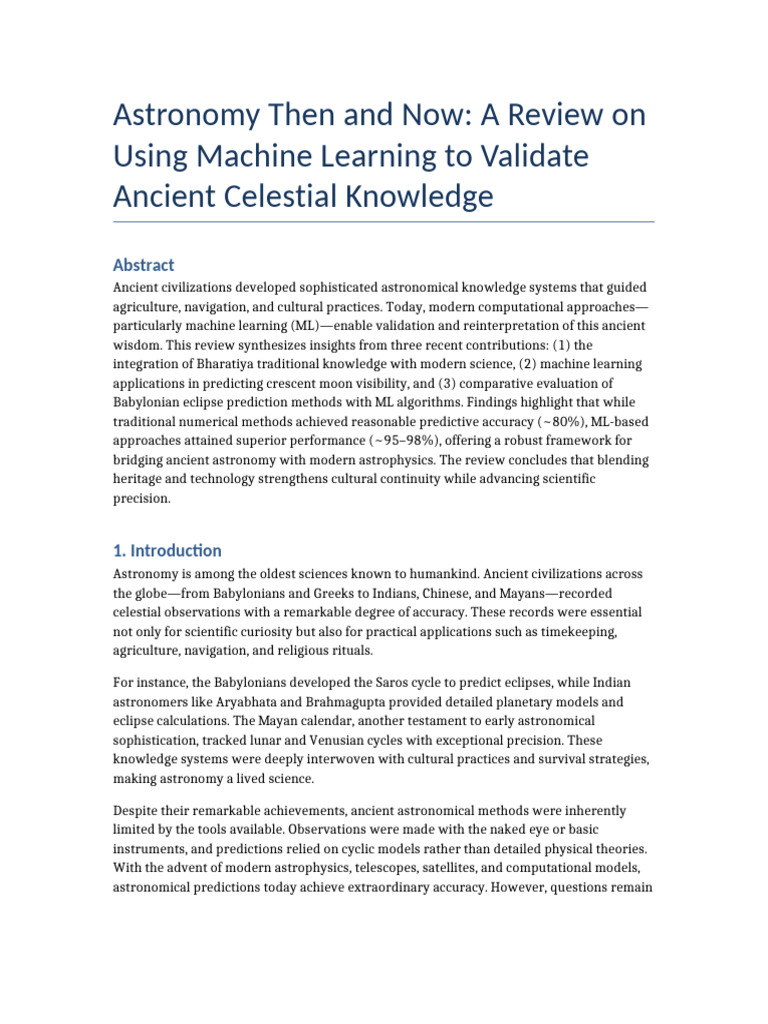 Review Paper Astronomy ML | PDF | Machine Learning | Astronomy