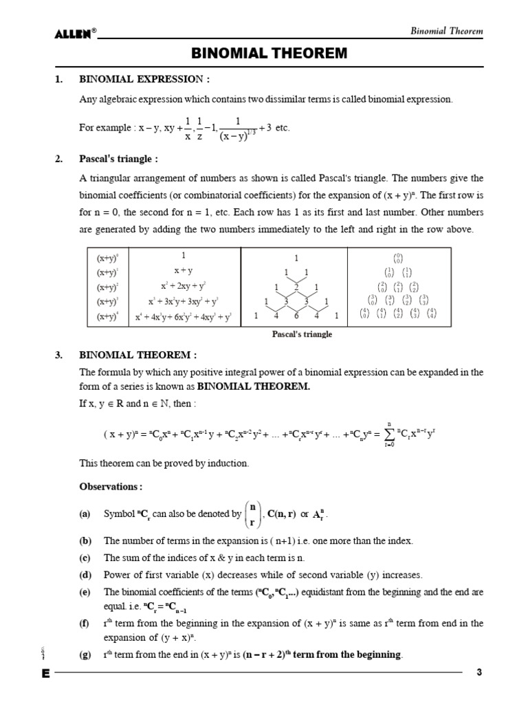 Understanding the Binomial Theorem | PDF | Mathematical Objects ...