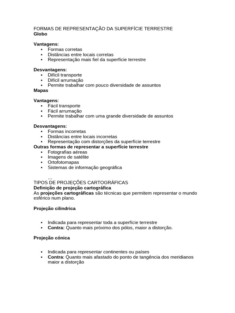 Formas de Representação Da Superfície Terrestre | PDF | Mapa | Geociências