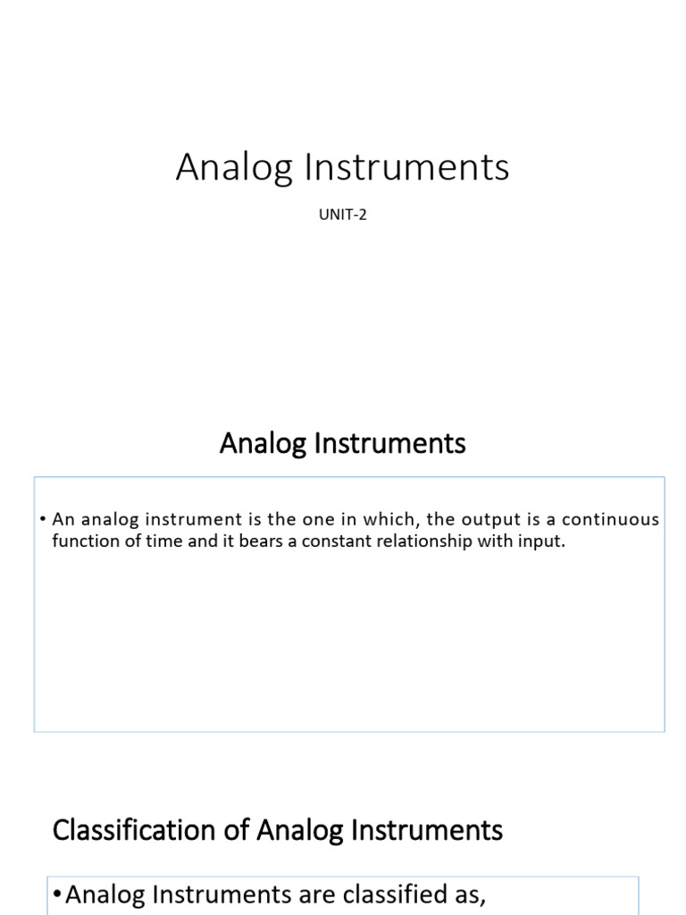 Analog Instruments | PDF | Electromagnetic Induction | Inductor