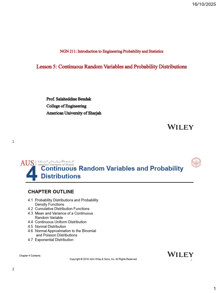 Continuous Random Variables Overview | PDF | Probability Distribution ...