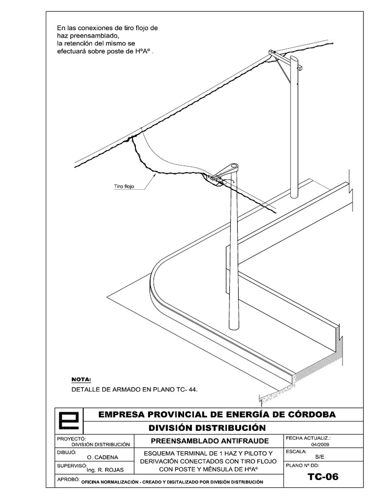 Tc-06 Esquema Terminal de 1 Haz y Derivacion Conectados Con Tiro Flojo ...