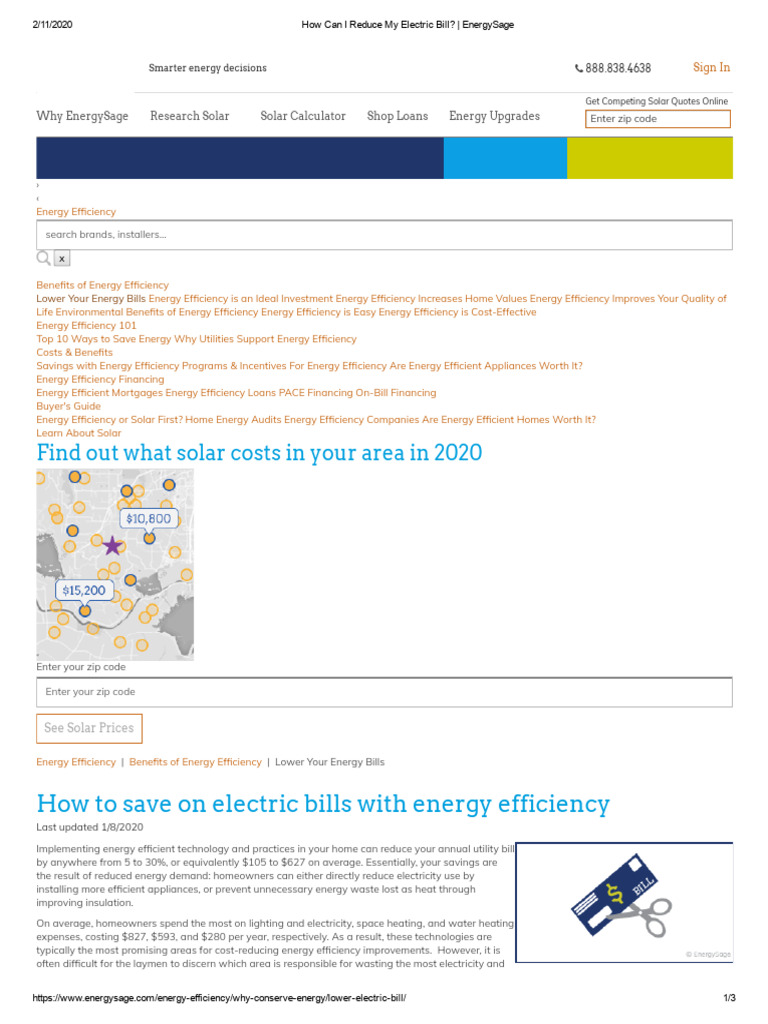 Reduce Your Electric Bill Tips | PDF | Solar Power | Sustainable ...