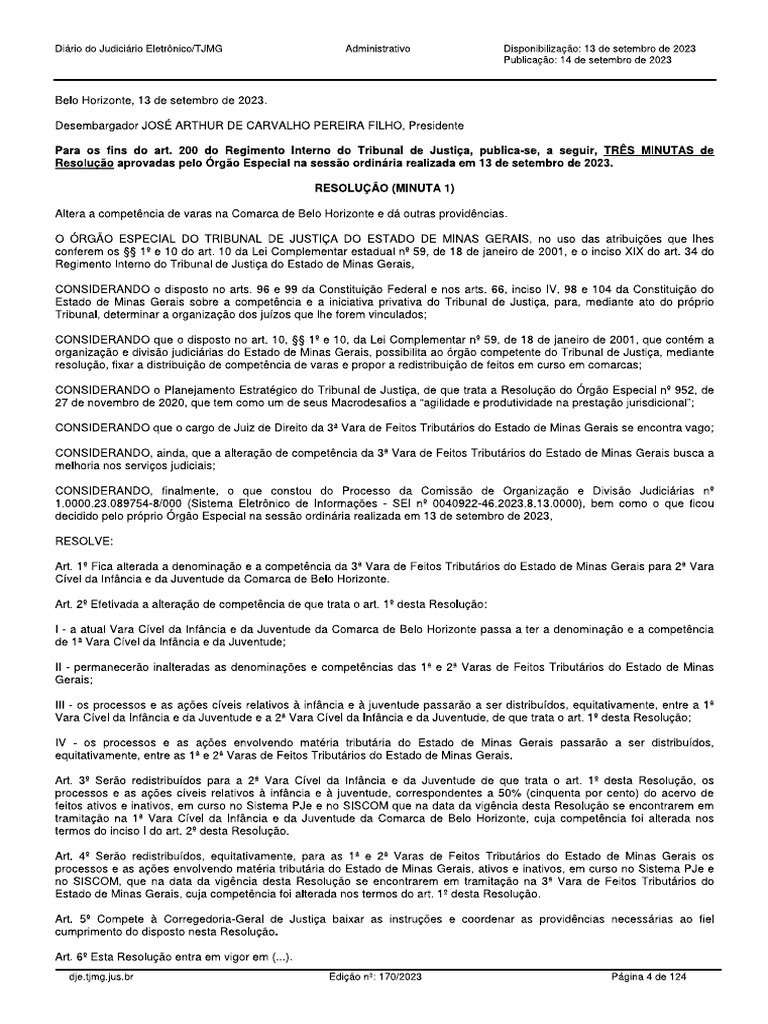 Minuta Alteração de Vara | PDF