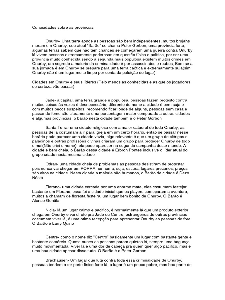 Curiosidades Sobre as Províncias (Recuperação Automática) | PDF | Elfos ...
