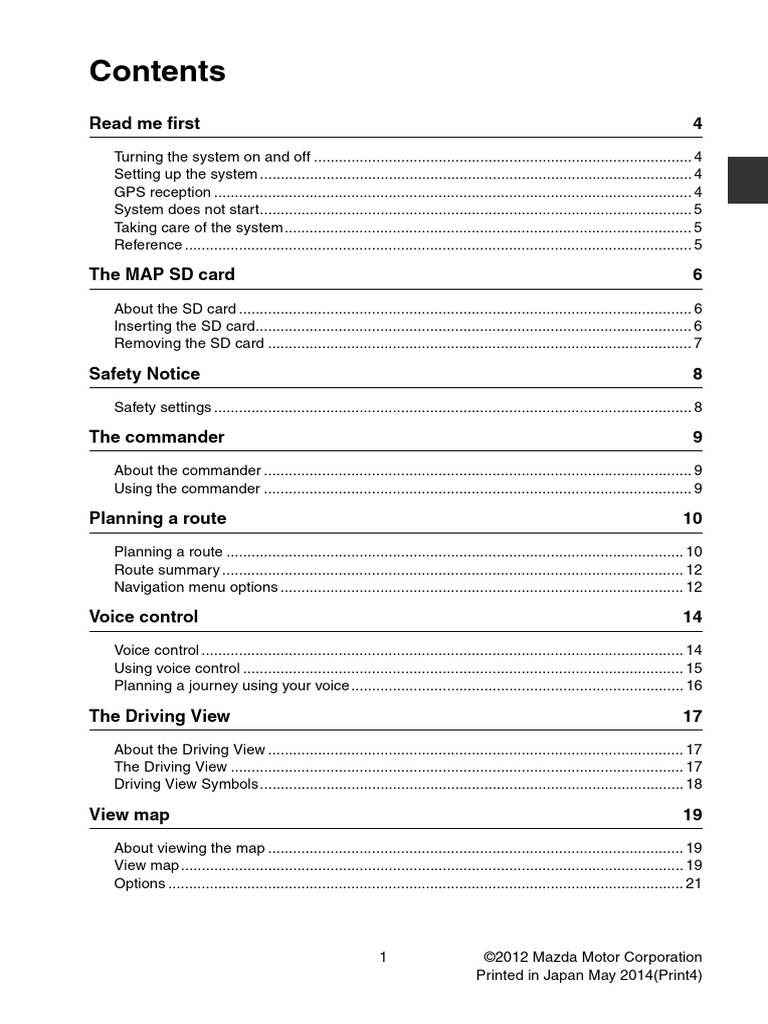 Mazda Navigation System Setup Guide | PDF | Computing