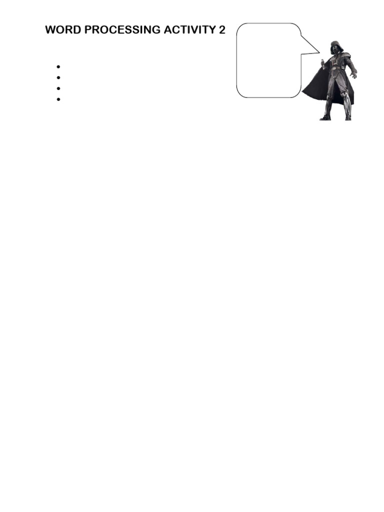 Word Processing Activity: Centered Lists | PDF