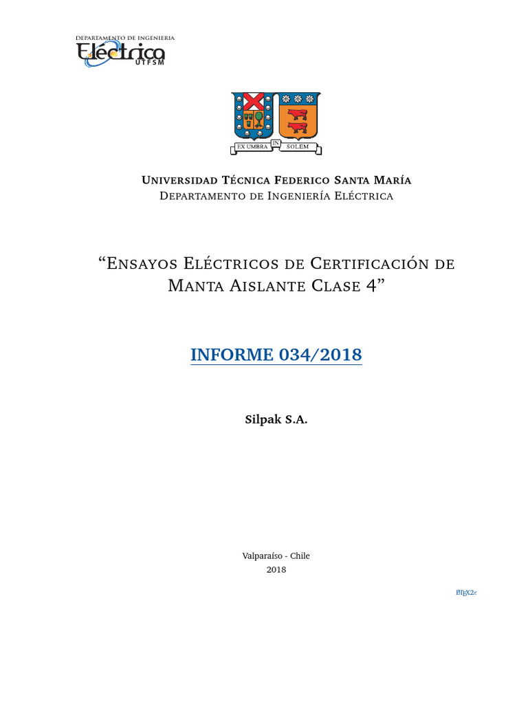 Inf 034-2018 (Manta Aislante) Silpak (4) | PDF | Electricidad | Materiales