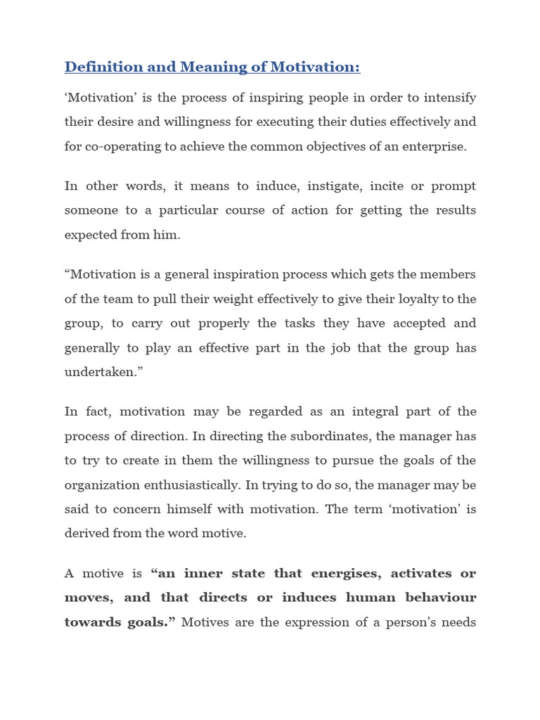 Ch-3 Part1 | PDF | Motivational | Motivation