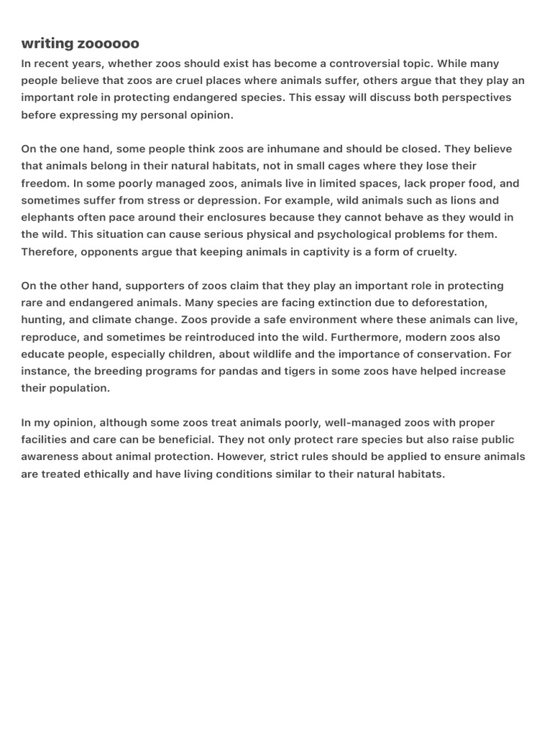 Writing Zoooooo | PDF
