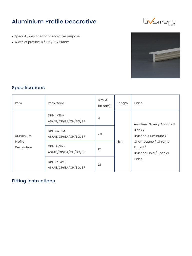 Aluminium Profile Decorative | PDF