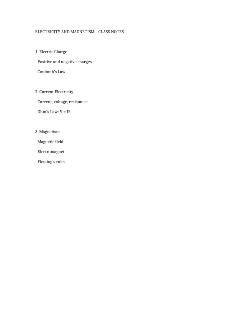05 Electricity and Magnetism | PDF