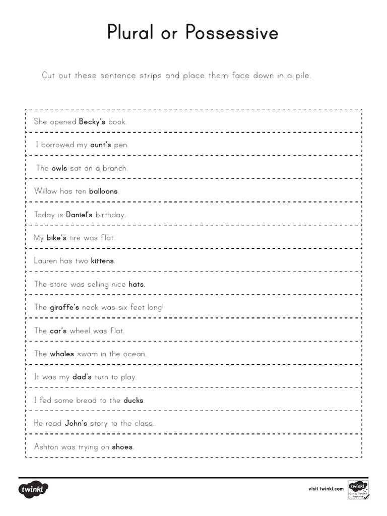 Possessive Nouns Game | PDF