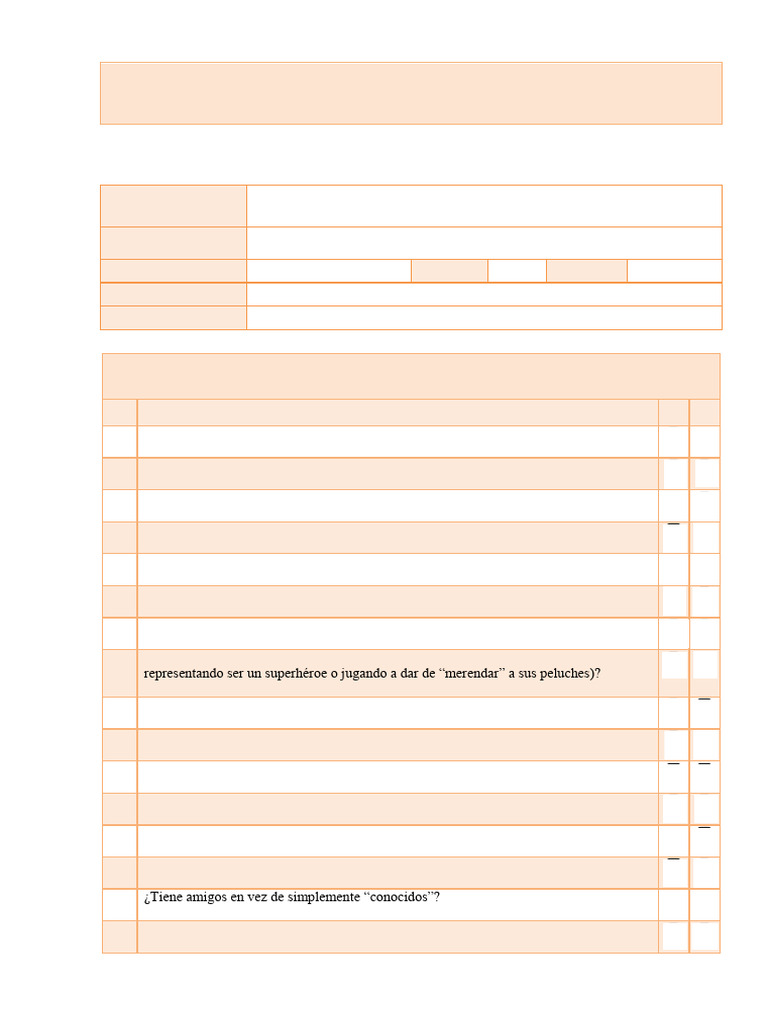 Test CAST para Asperger en Niños | PDF