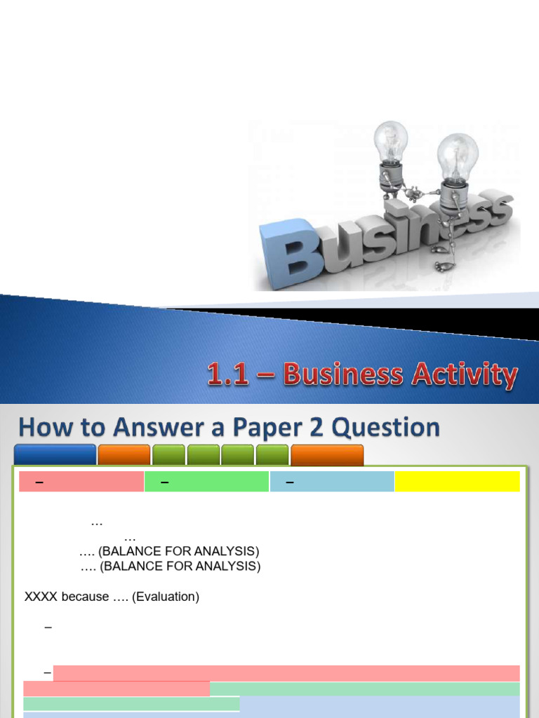 Business Activity | PDF | Labour Economics | Division Of Labour