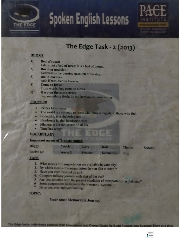The Edge Task | PDF