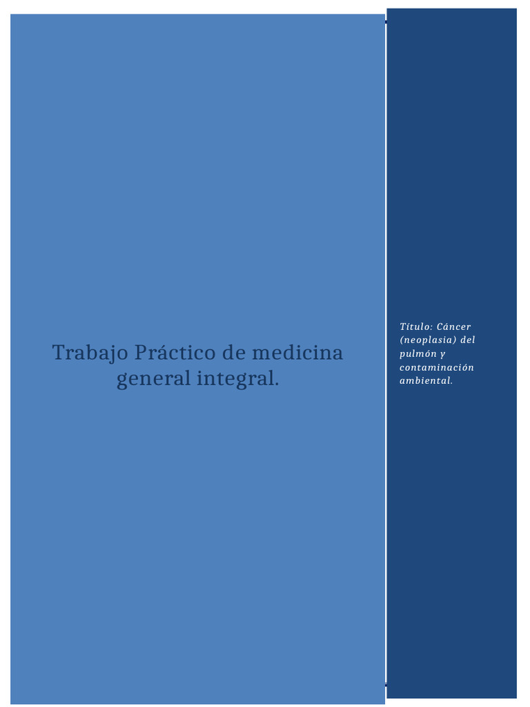 Trabajo Práctico de Medicina General Integral | PDF | Cáncer | Cáncer ...