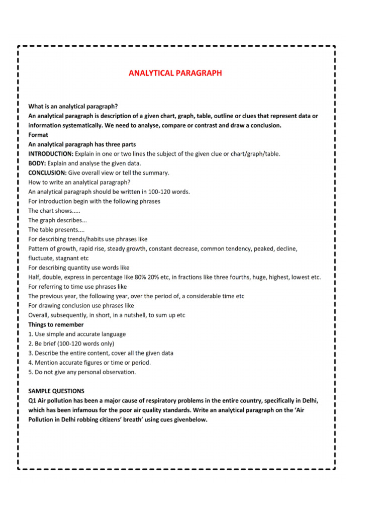 Analytical Paragraph | PDF