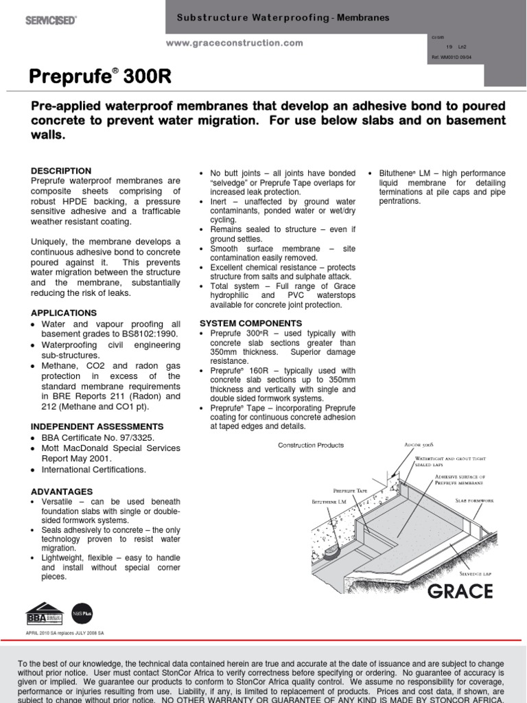 Preprufe 300R & 160R | PDF | Concrete | Adhesive