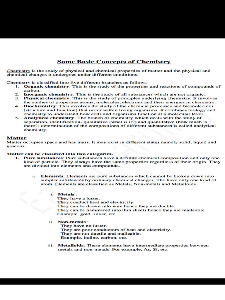 Basic Chemistry Concepts Explained | PDF | Chemistry | Chemical Substances