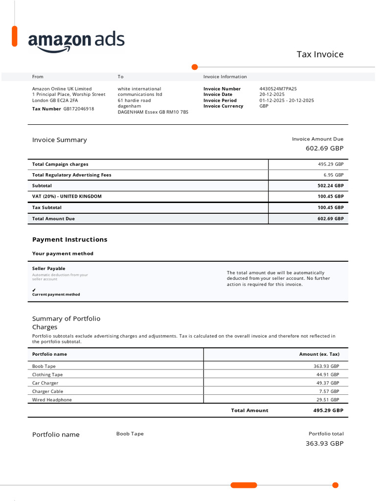 INVOICE-4430524M7PA25 | PDF | Invoice | Taxes
