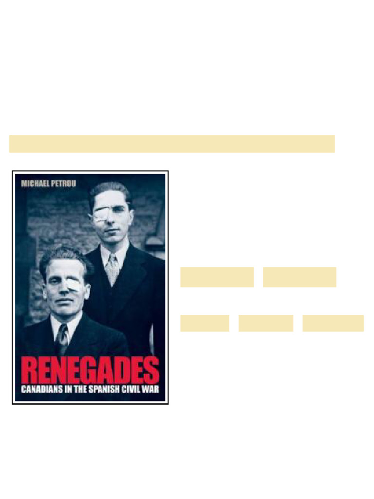 (Ebook) Renegades : Canadians in the Spanish Civil War by Michael ...