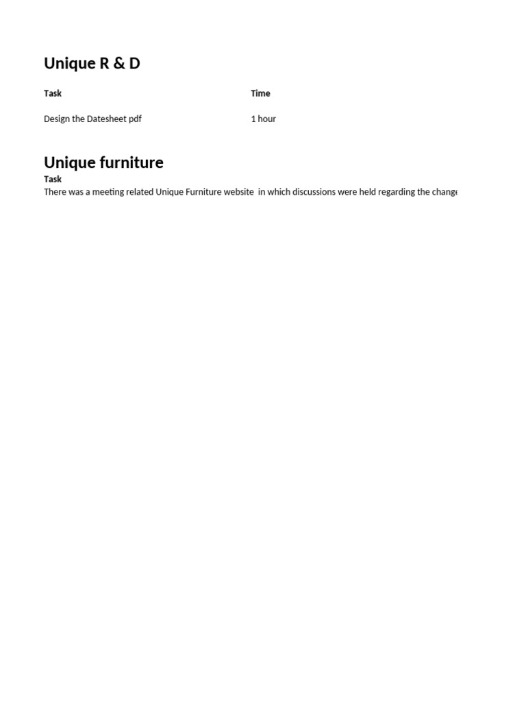 Unique Task | PDF