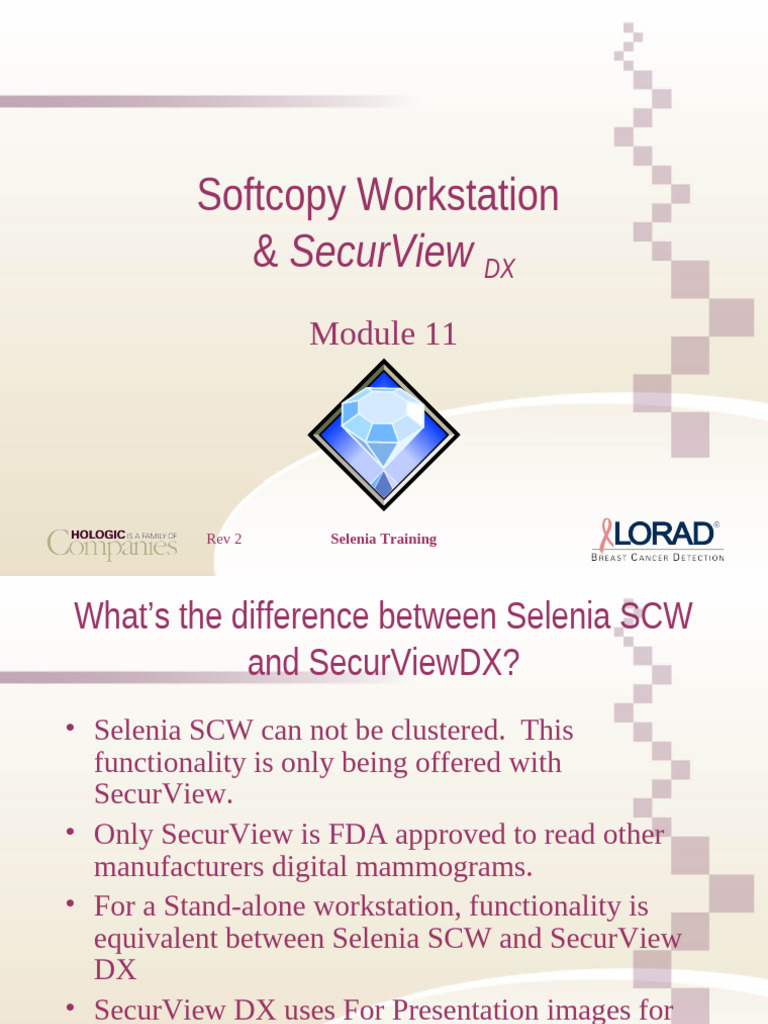 Selenia SCW vs SecurView DX Training Guide | PDF | Computing | Software