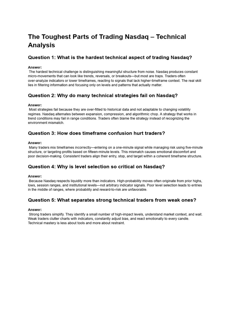 Mastering Nasdaq Trading Challenges | PDF