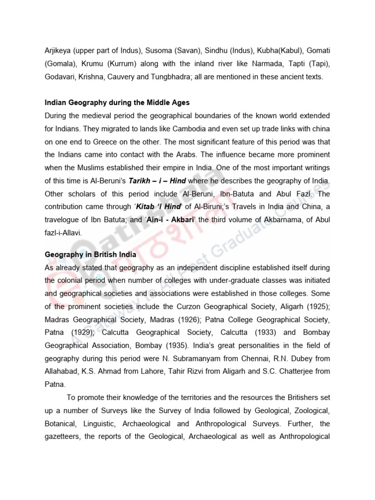 Modern Geography in India | PDF | Geography | Inquiry