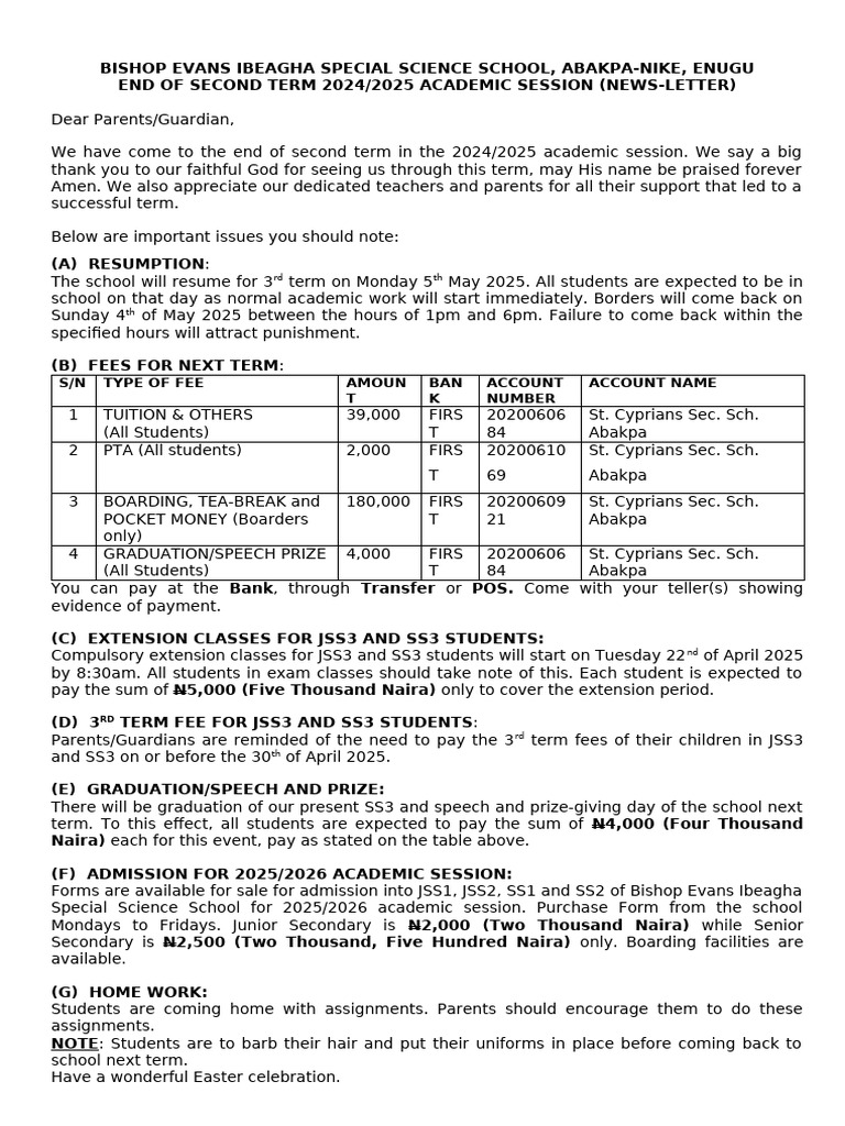 END OF TERM NEWS LETTER | PDF