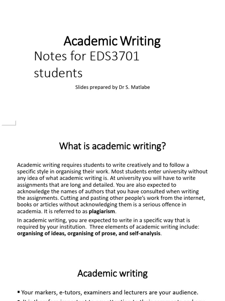 Academic Writing Guidelines for EDS3701 | PDF | Plagiarism